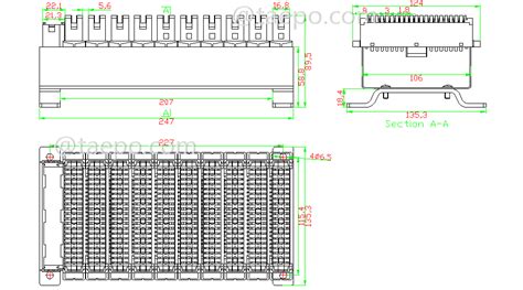 100 Pairs Krone Lsa Plus Disconnection Module Block With Label Holder