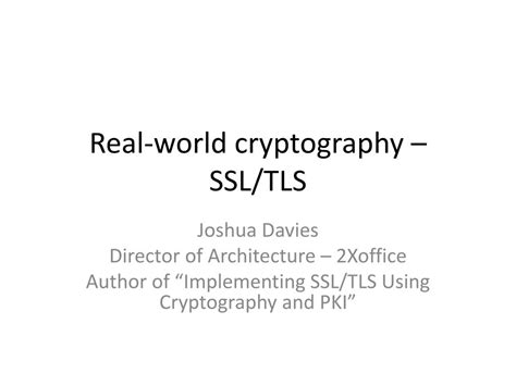 ppt real world cryptography ssl tls powerpoint presentation free
