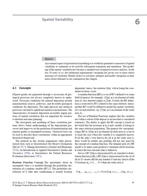 Mineral Resource Estimation Variograms Pdf Variance Covariance