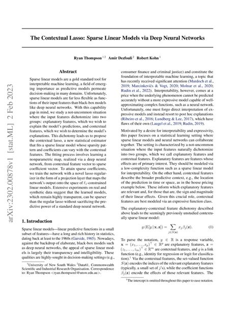 The Contextual Lasso Sparse Linear Models Via Deep Neural Networks
