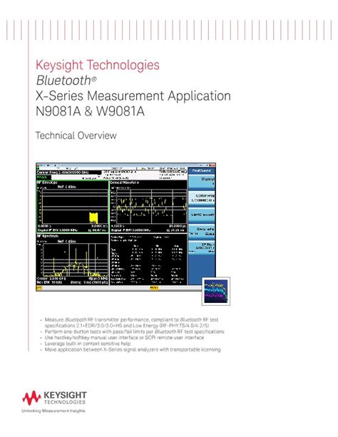 N9081a And W9081a Bluetooth X Series Measurement Application Pdf Asset Page Keysight