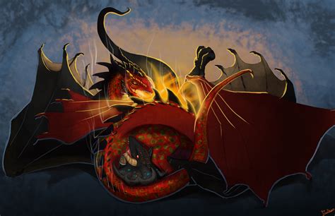 Rule 34 2016 Cunnilingus Digital Media Artwork Dragon Duo Feral Fire Garlic Character