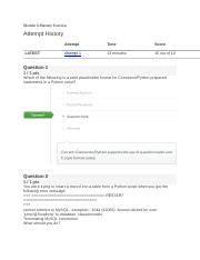 Module Mastery Exercise Docx Module Mastery Exercise Attempt History LATEST Attempt Time