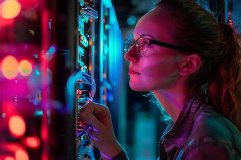 premium photo visualize a quantum computing engineer researching