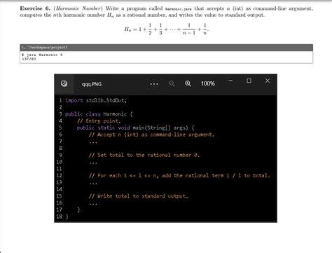 Solved Exercise 6 Harmonic Number Write A Program Called Chegg