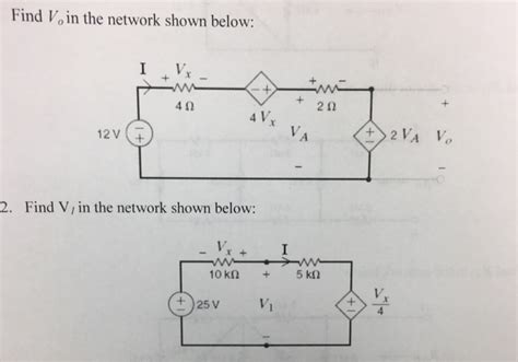 Solved Find V 0 In The Network Shown Below Find V 1 In The Chegg Com