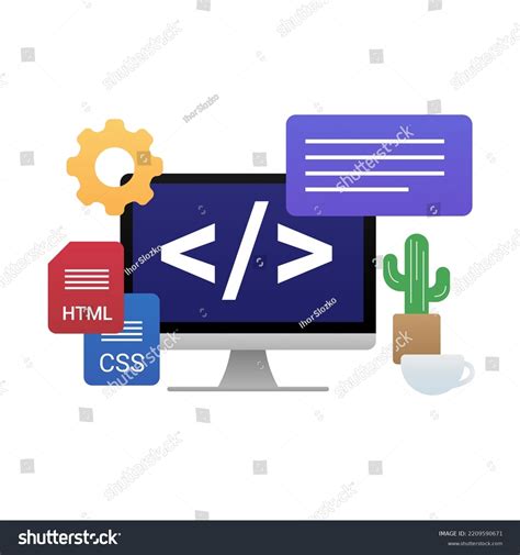 web development vector illustration coding programming stock vector royalty free 2209590671