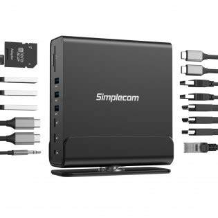 Simplecom CHT In USB C K Triple Display MST Docking Station With Dual HDMI DP