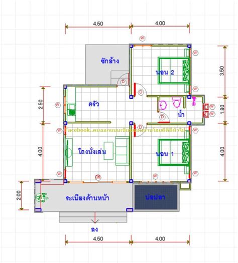 แบบบ้านทรงโมเดิร์น 2 ห้องนอน 1 ห้องน้ำ พื้นที่ใช้สอยตัวบ้าน 86 ตรม Thai Lets Go 家 建築