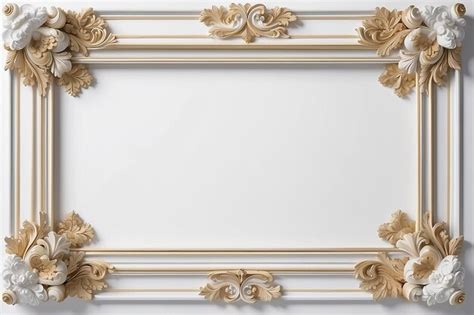 Premium Photo White Frame Background With Decorated Classical