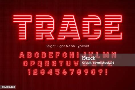 네온 빛 3d 알파벳 여분의 빛나는 글꼴 0명에 대한 스톡 벡터 아트 및 기타 이미지 0명 3차원 형태 Led 조명 Istock