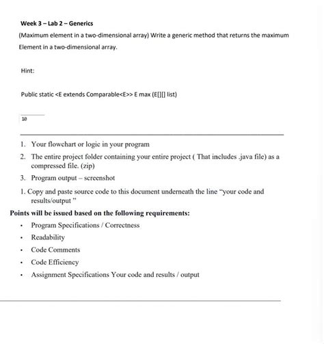 Solved Week Lab Generics Maximum Element In A Chegg