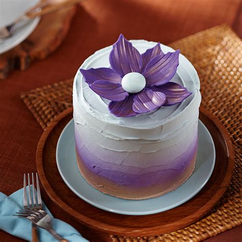Metallic Purple Flower Cake Wilton
