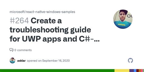 create a troubleshooting guide for uwp apps and c c interop · issue 264 · microsoft react