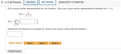 2 142 Points DETAILS MY NOTES SCALCET9 StudyX