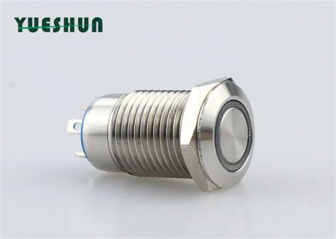 Silver Color Stainless Steel Push Button Switch Latching Operation Ce