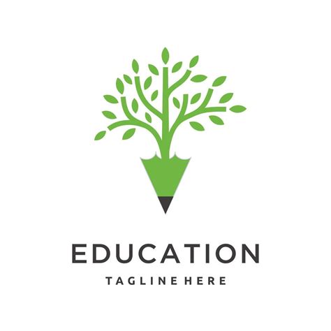 Pencil With Tree Grow Education Logo Design 20232419 Vector Art At Vecteezy