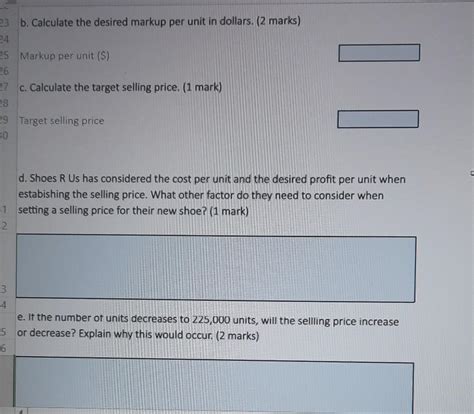 Solved А B С D 1 Question 1 Cost Plus Pricing Total Cost
