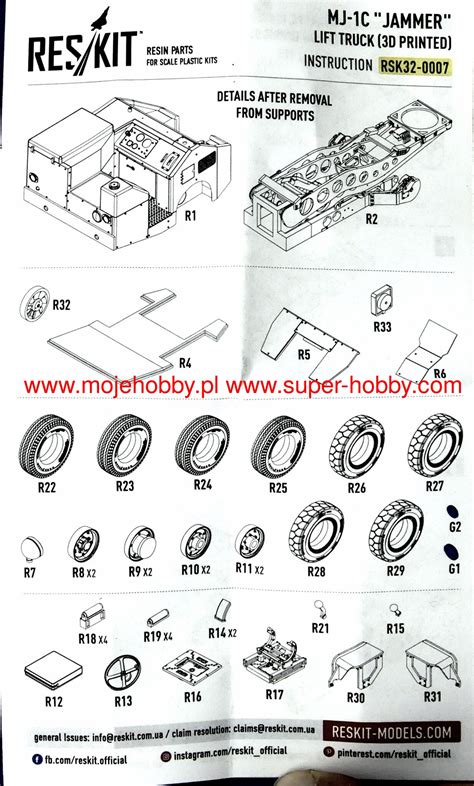 Mj 1c Jammer Lift Truck 3d Printed Model Kit Res Kit K32 0007