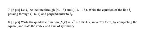 Solved A ﻿let L1 ﻿be The Line Through 4 5 ﻿and 1 15