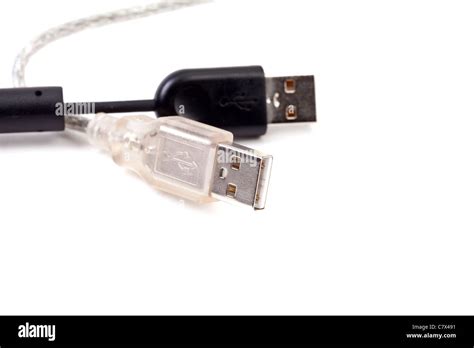 Macro View Of Usb Cable Isolated On White Background Stock Photo Alamy