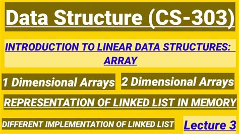 Data Structure Introduction Of Linear Data Structure Rgpv Btech