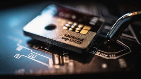 Credit Card Data Security Concept Data Encryption On Credit Card Generative AI Stock