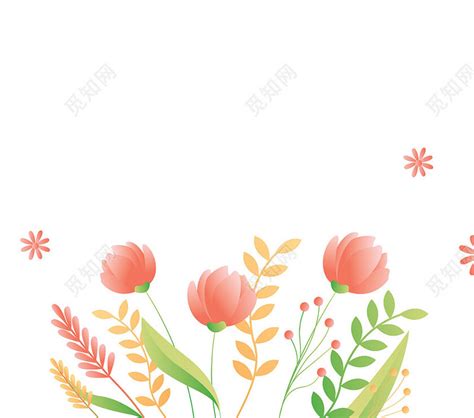 春天花朵春分花丛元素素材下载 觅知网