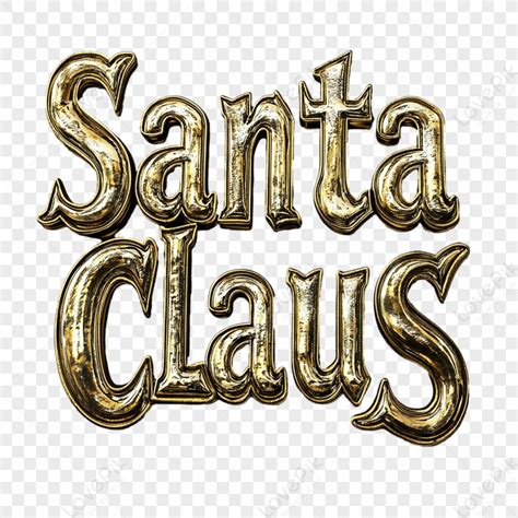 산타클로스 3d 렌더링 문자 새기기 골드 Png 일러스트 무료 다운로드 Lovepik