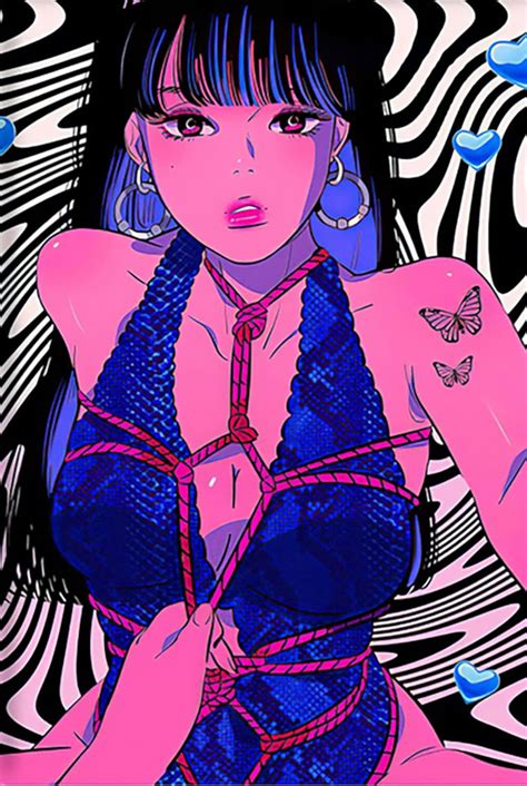 Erotic Anime Comic Art Butterflies And Ties Metal Sign Etsy