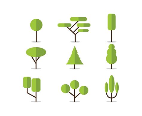 Set Of Tree Vector Icons Vector Art Graphics Freevector Com