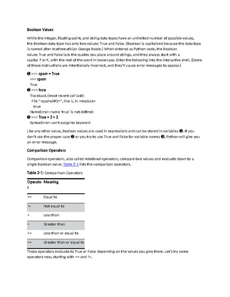 Python 03 Understanding Boolean Values And Flow Control Studocu