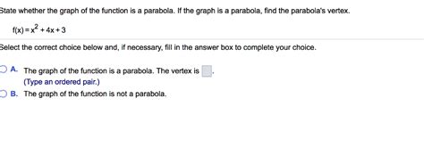 Solved State Whether The Graph Of The Function Is A Chegg
