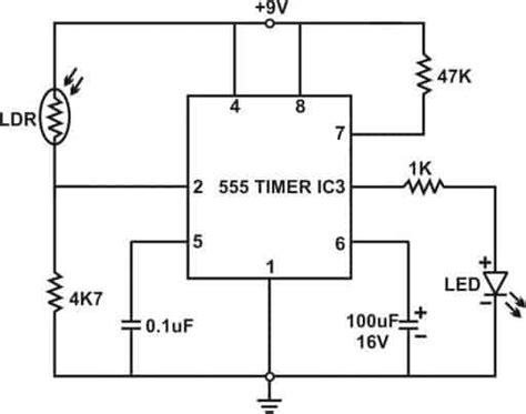 Dark Light Detector Using 555 Timer Ldr Electronics Mini Project Artofit