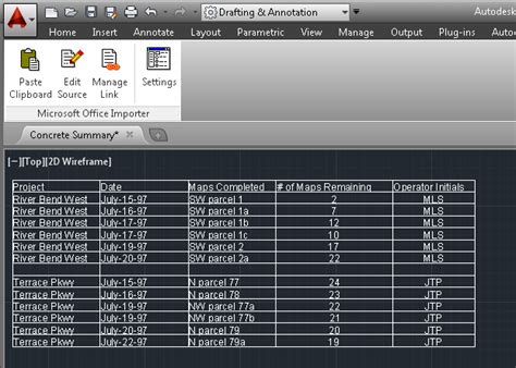 Easily Paste Spreadsheets Into Autocad And Civil 3d