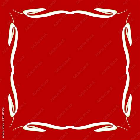 Frame On A Red Background Border Design Illustration Red Square Frame With Golden Border