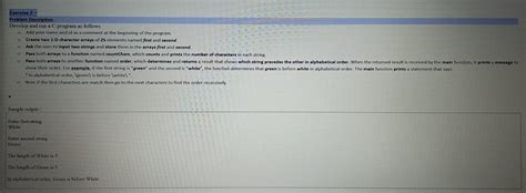 Solved O Exercise 2 Problem Description Develop And Run A