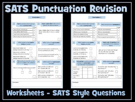 Sats Style Punctuation Questions Inspire And Educate By Krazikas