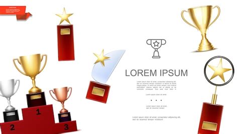 Free Vector Realistic Prizes And Awards Template With Gold Silver