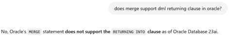 Merge And Dml Returning Clause In Oracle 23ai