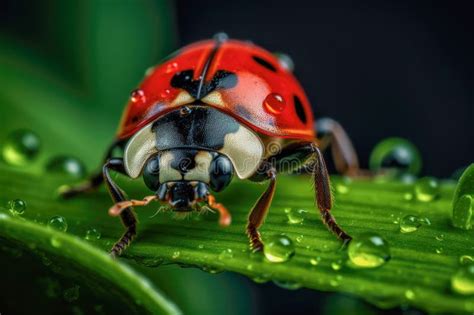 Ladybug Close Up A Beloved Insect Revealing Its Vibrant Colors Delicate Spots And The