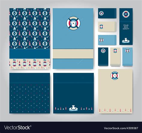 Polar Bear Idenity Set Royalty Free Vector Image