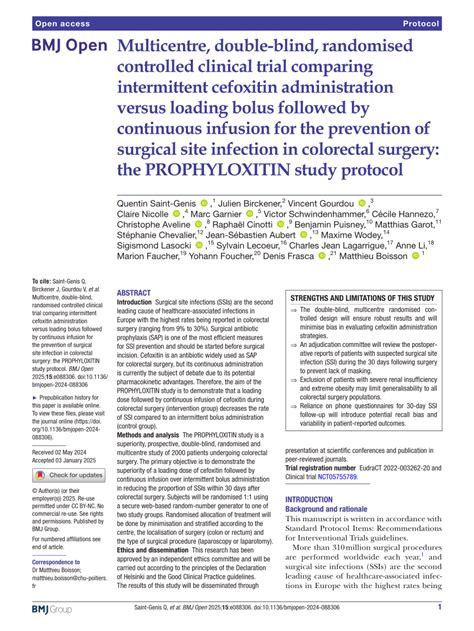 Pdf Multicentre Double Blind Randomised Controlled Clinical Trial