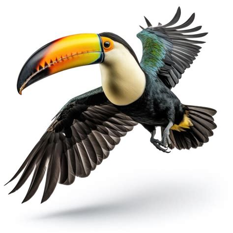 Premium Ai Image A Flying Toucan Isolated