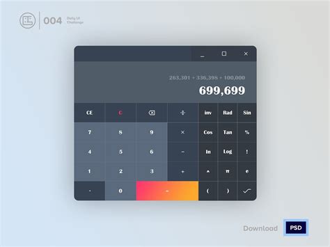 Free Calculator Ui Template Free Design Resources