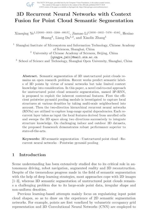 Pdf 3d Recurrent Neural Networks With Context Fusion For Point 3d Recurrent Neural