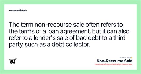 Non Recourse Sale Awesomefintech Blog