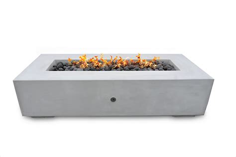 Pannus Rectangular Concrete Fire Table Pottery Works