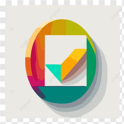 다양한 색상으로 둘러싸인 체크 표시 아이콘 벡터 흰색 배경에 있는 단순한 다채로운 수용 아이콘 그림자 없음 작은 프레임 중앙 Png 일러스트 및 벡터 에 대한 무료