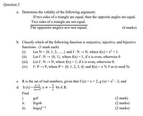 Solved Question 2 A Determine The Validity Of The Following